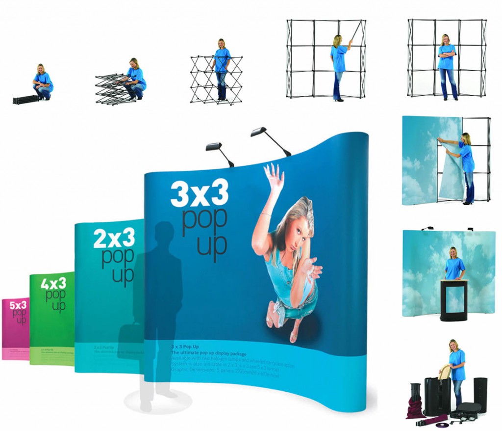 Diseño Pop up o stand paraguas - Diseñador gráfico en Madrid